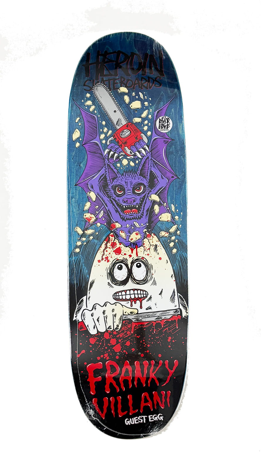 HEROIN - FRANKY VILLANI GUEST EGG BLUE STAIN 9.5” X 32.25” DECK ...